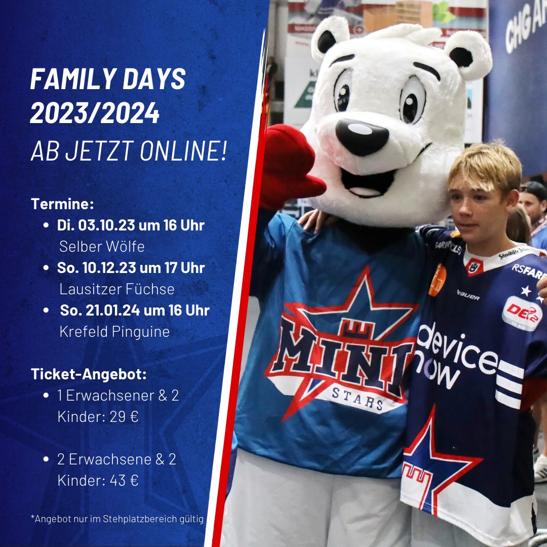 TICKETS FÜR FAMILY DAYS AB SOFORT ERHÄLTLICH - Towerstars